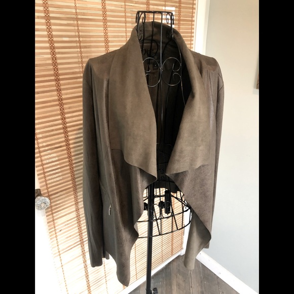 Worthington | Jackets & Coats | Nwot Light Brown Drape Collar Faux ...